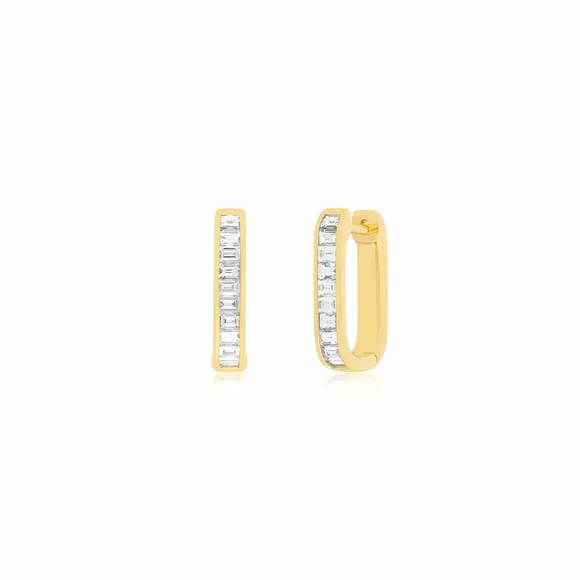 EF COLLECTION | Jewelry | New Ef Collection Baguette Jumbo Lola Hoop ...